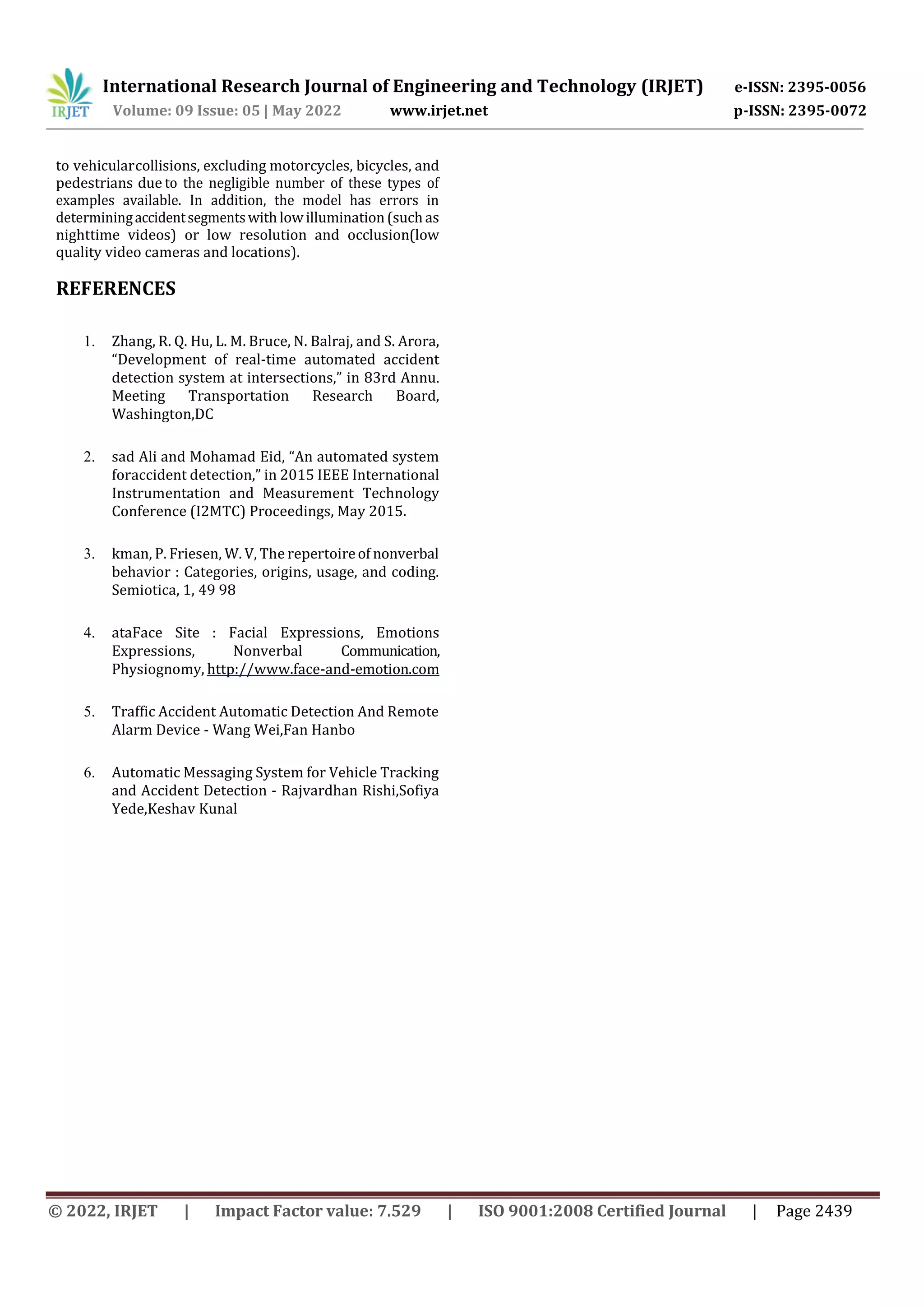 Intelligent Accident Detection, Prevention and Reporting System | PDF