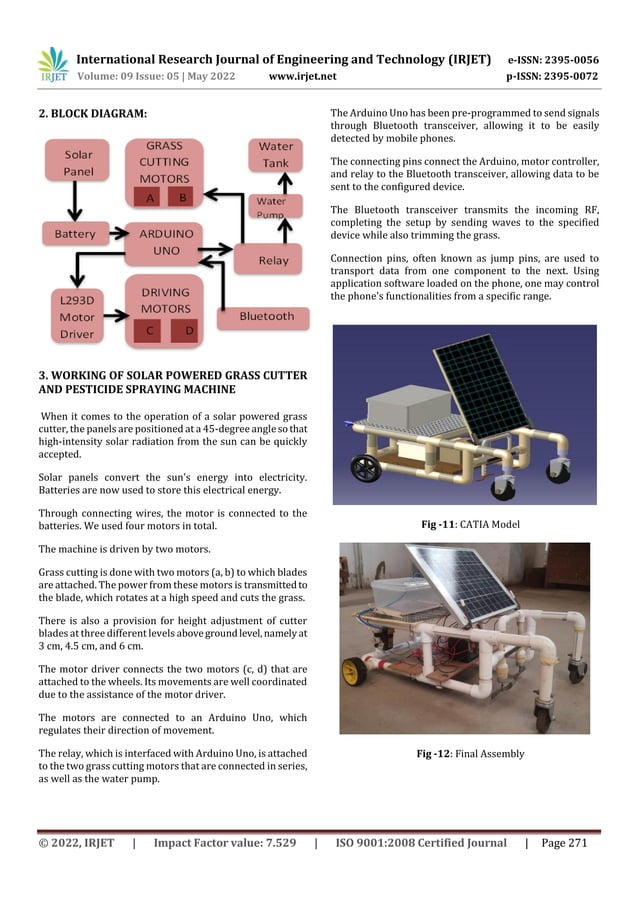 Design and Fabrication of Solar Powered Guided Grass Cutting and ...