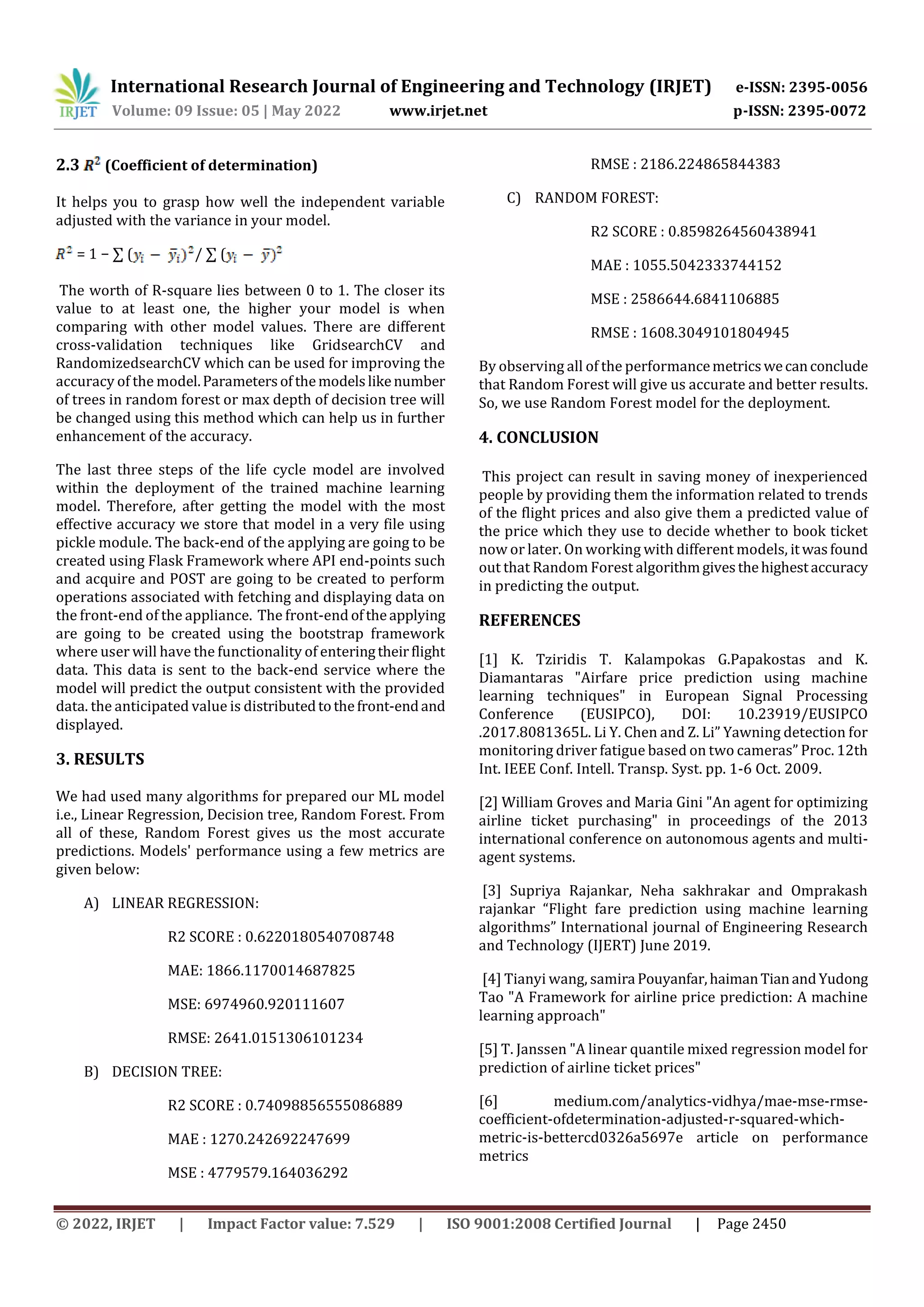 AIRLINE FARE PRICE PREDICTION | PDF