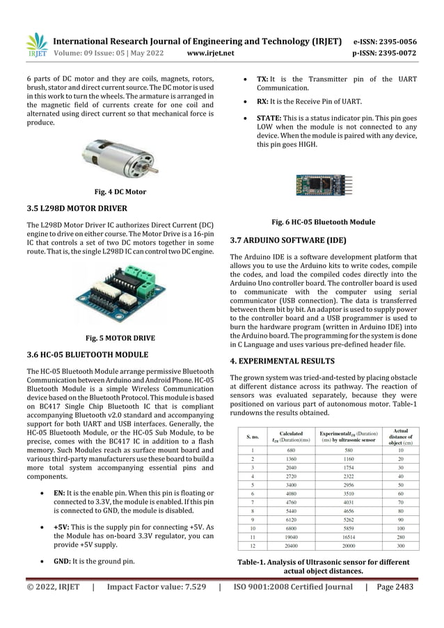 Design and Fabrication of Obstacle Avoiding Robotic Vehicle | PDF