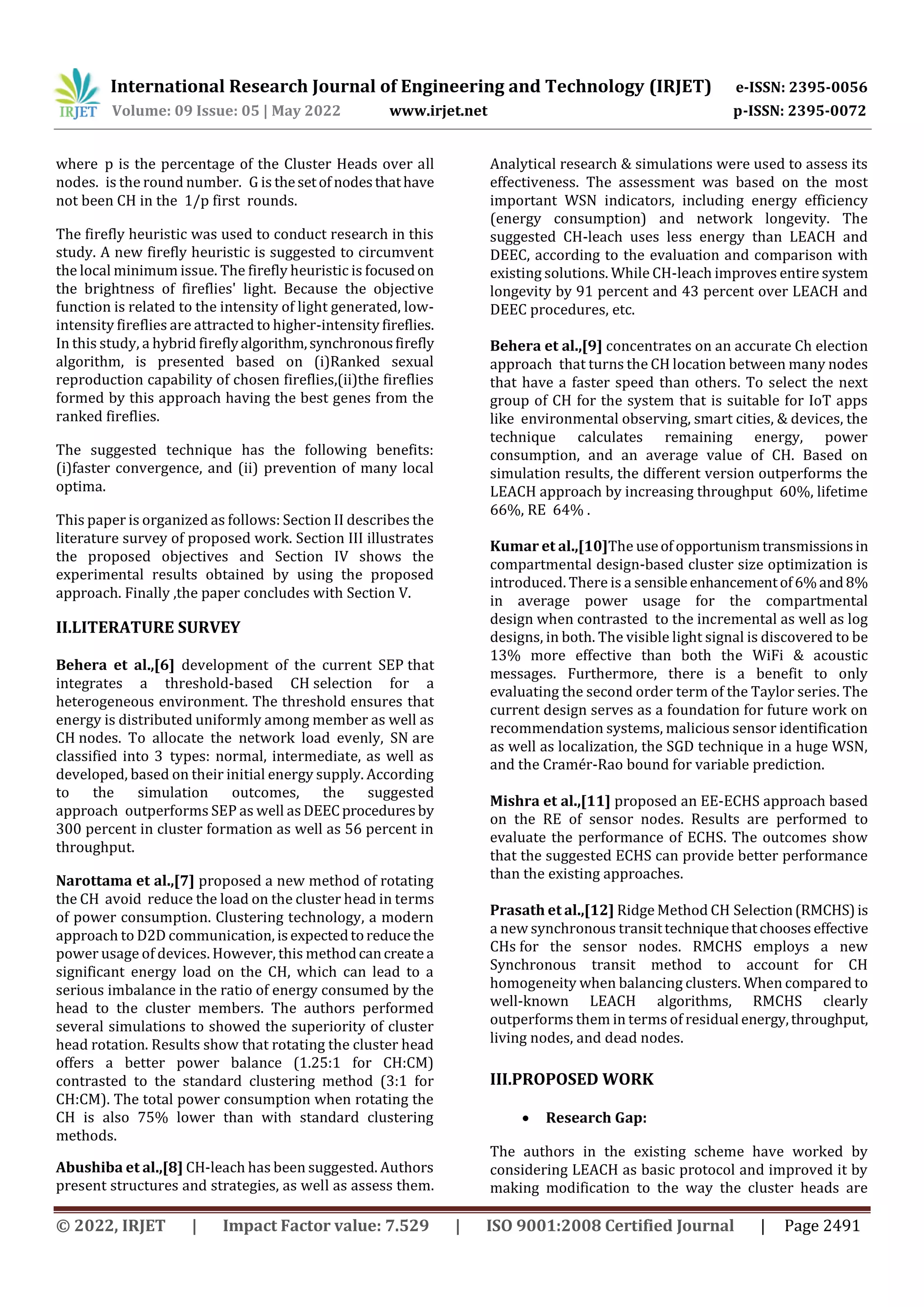 Residual Energy Based Cluster head Selection in WSNs for IoT Application | PDF