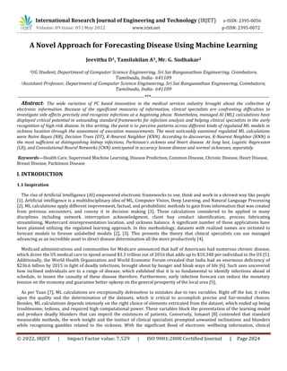 Machine learning models predict diseases | PDF