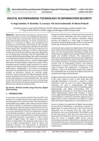 DIGITAL WATERMARKING TECHNOLOGY IN INFORMATION SECURITY | PDF