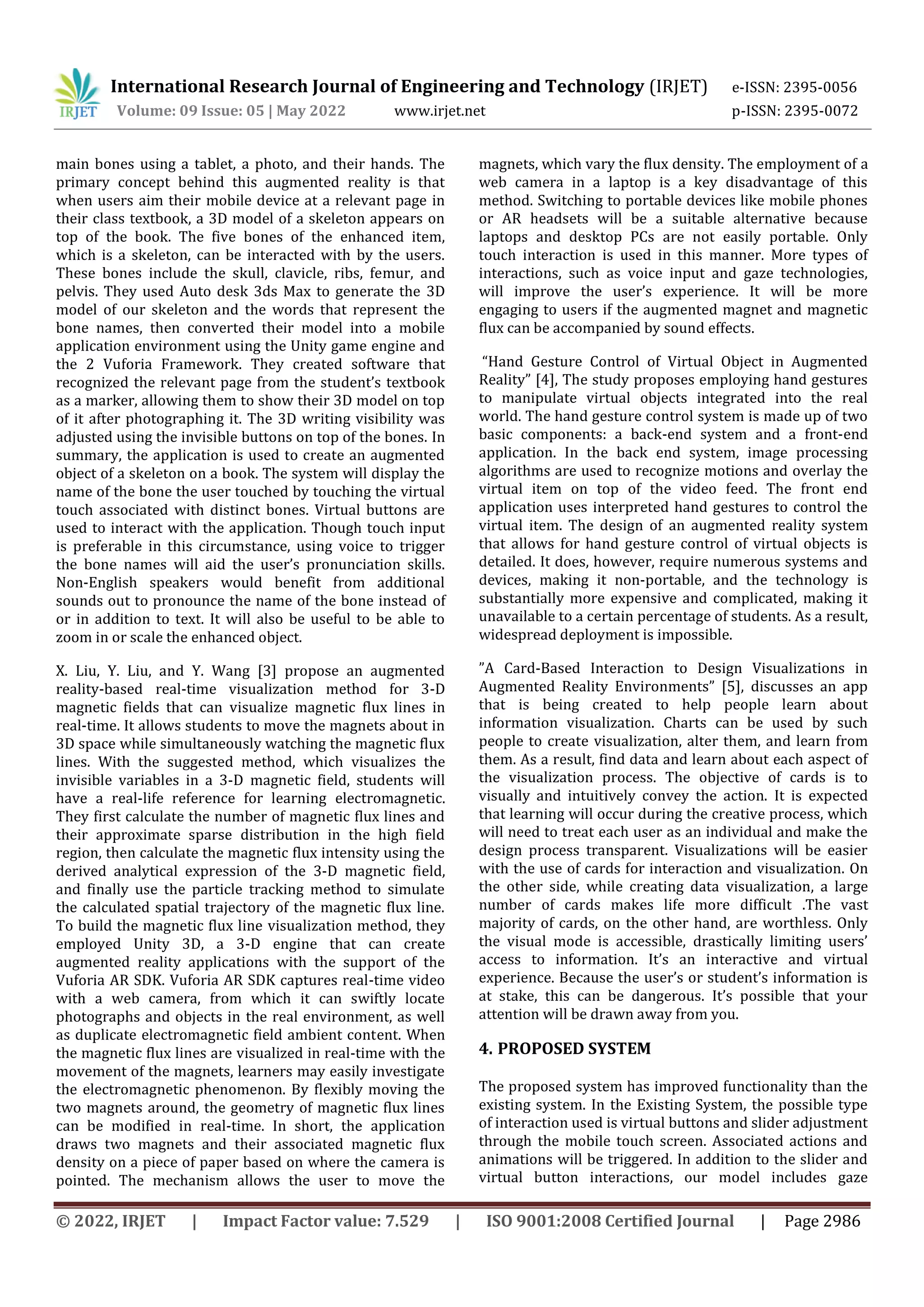 INTERACTIVE EDUCATION USING AUGMENTED REALITY THROUGH HANDHELD DEVICES ...