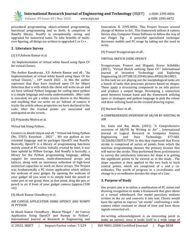 AIR WRITING USING PYTHON (2021-2022) | PDF | Programming Languages | Computing