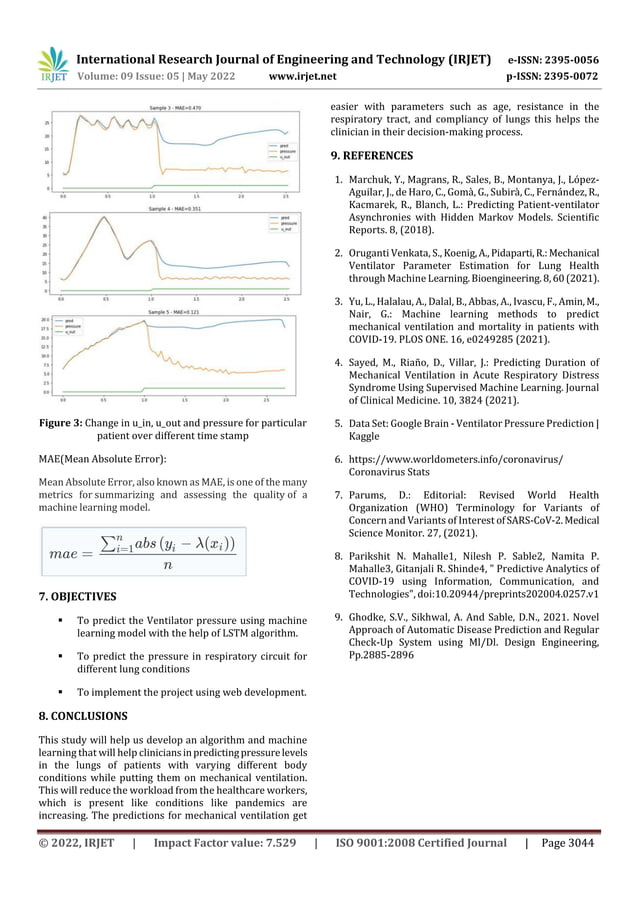 Pressure Prediction System in Lung Circuit using Deep Learning and Machine Learning | PDF