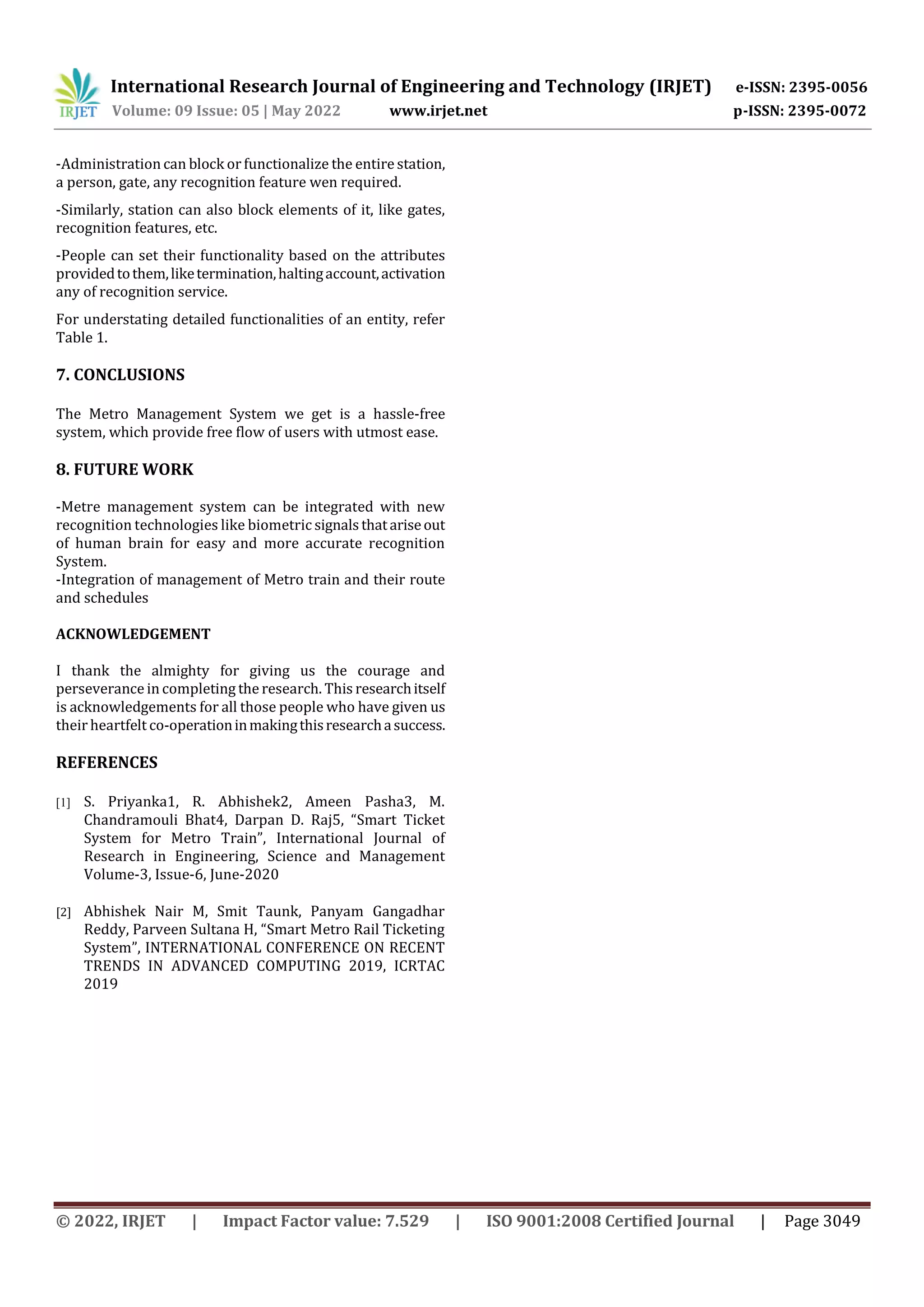 Metro Management System | PDF