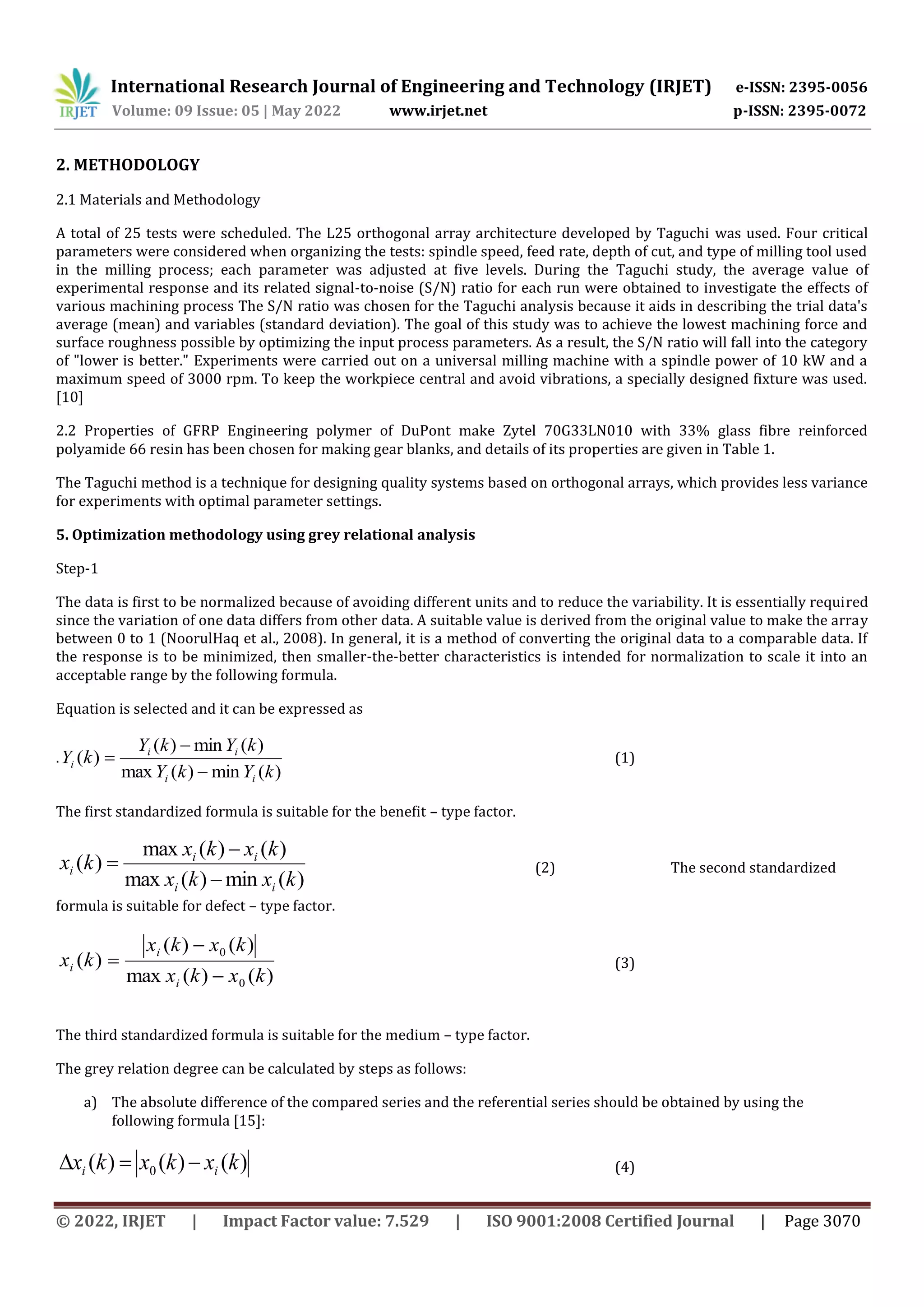 Optimization Of Machining Parameters On Milling Of Gfrp Composites By Grey Method Pdf Sports