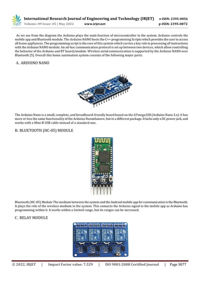 Home Automation Application with voice commands using Arduino | PDF