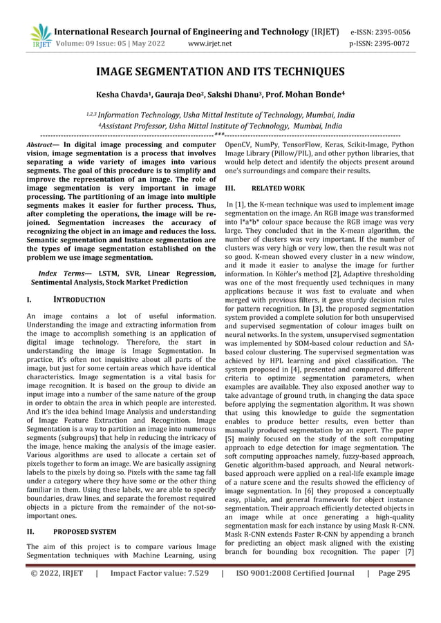 IMAGE SEGMENTATION AND ITS TECHNIQUES | PDF | Photo Editing Software | Computer Software and ...