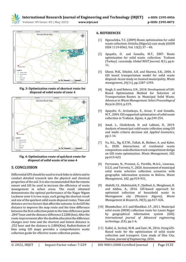 Route optimization of solid waste transportation in part of Lucknow ...