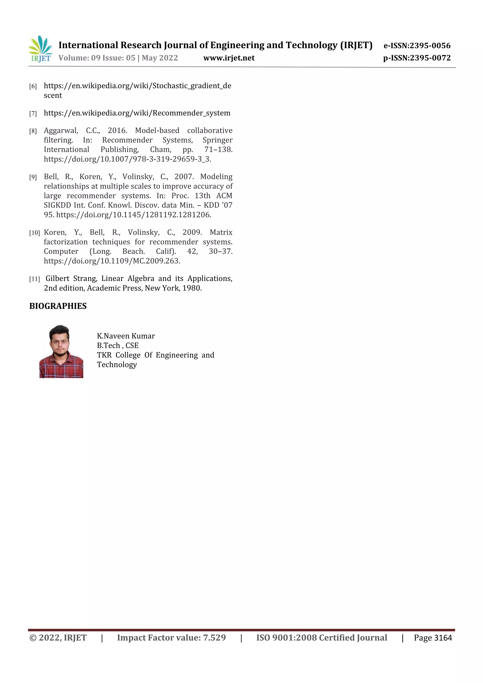 Latent Factor Model For Collaborative Filtering | PDF