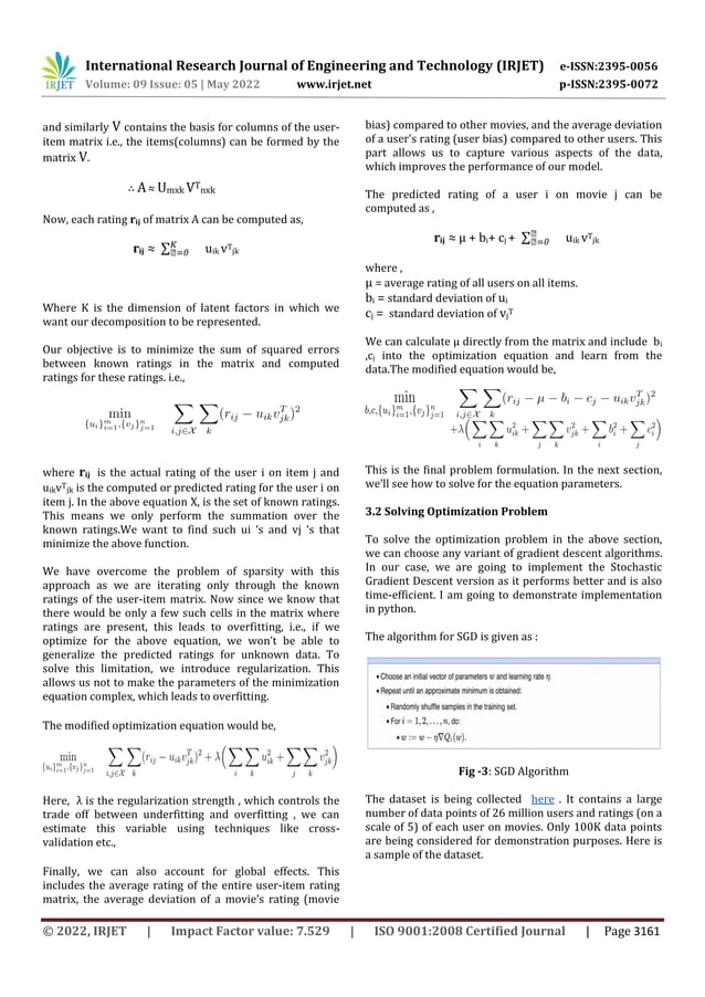 Latent Factor Model For Collaborative Filtering | PDF