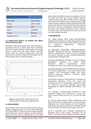 “Performance Analysis of Induction Motor Fed from Hybrid Micro grid system” | PDF | Power and ...