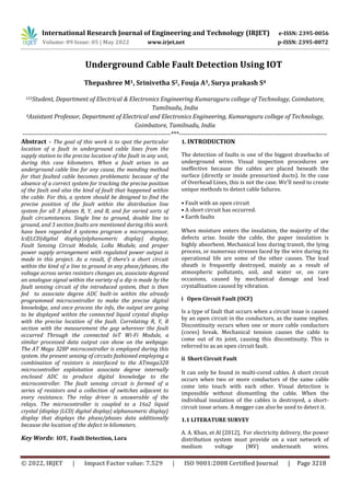 Underground Cable Fault Detection Using IOT | PDF