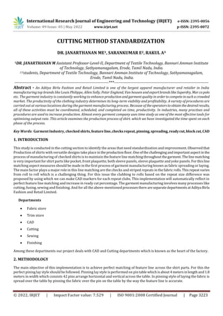 CUTTING METHOD STANDARDIZATION | PDF | Needlework | Arts and Crafts