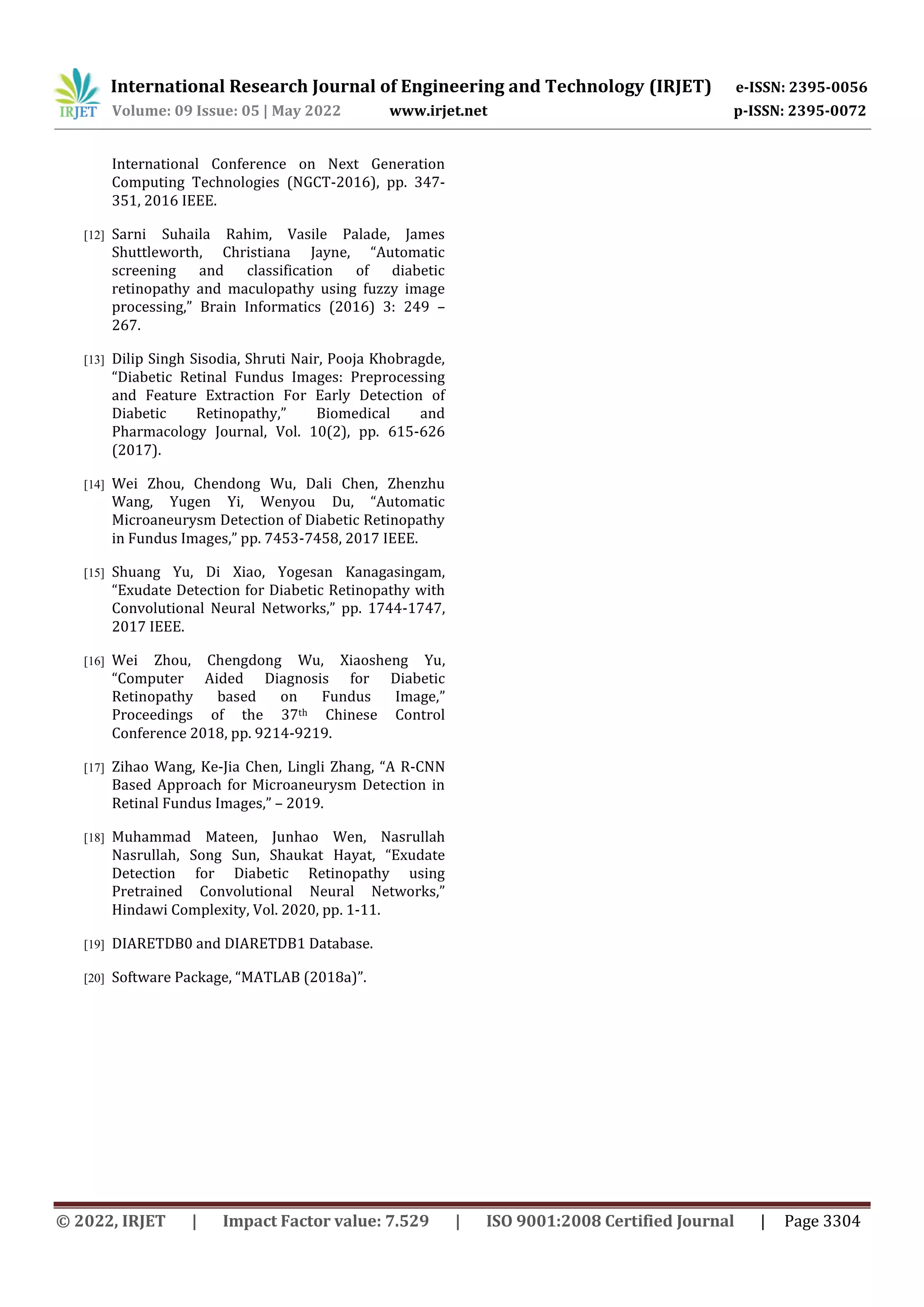 FEATURE EXTRACTION FROM RETINAL FUNDUS IMAGES | PDF