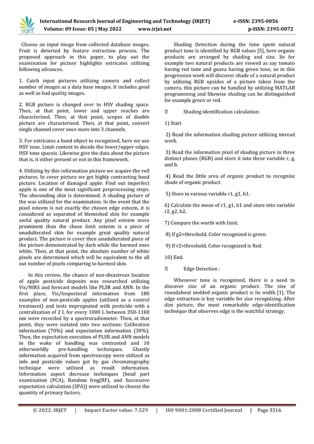 IMAGE PROCESSING BASED MONITORING OF PESTICIDES AND QUALITY ANALYSIS OF FRUITS | PDF | Gardening ...