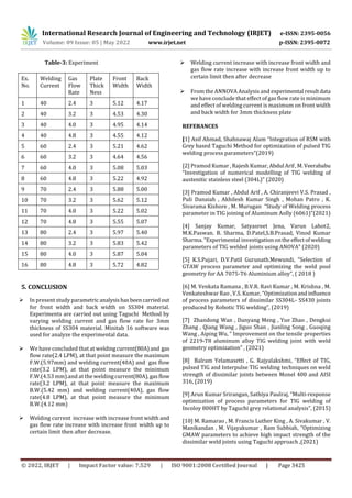 Experimental Analysis on TIG welding process parameters of SS304 By Using Taguchi Method | PDF