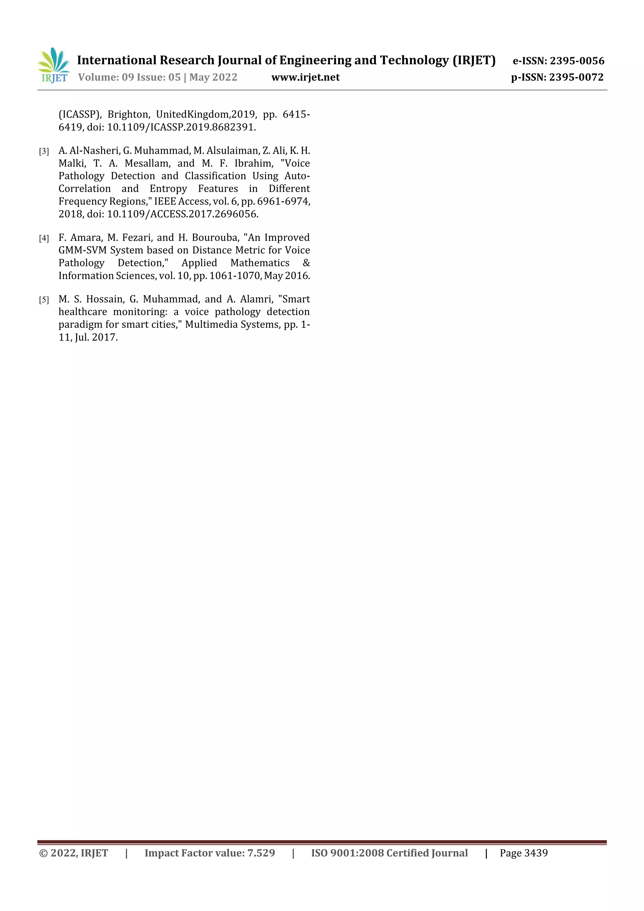 A Survey Paper On Detection Of Voice Pathology Using Machine Learning