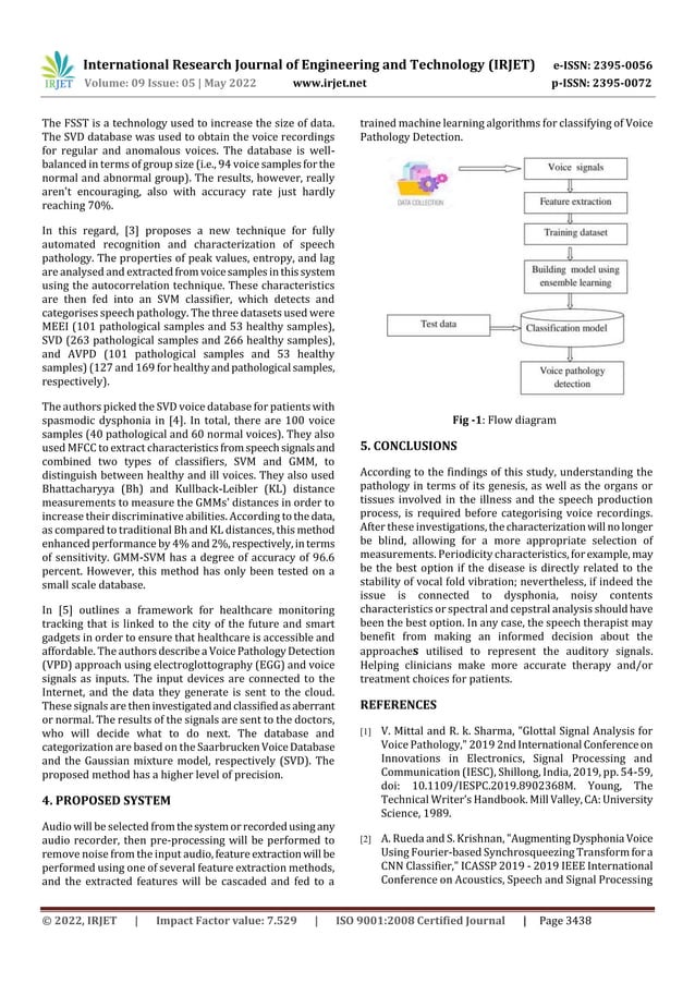 A Survey Paper On Detection Of Voice Pathology Using Machine Learning Pdf