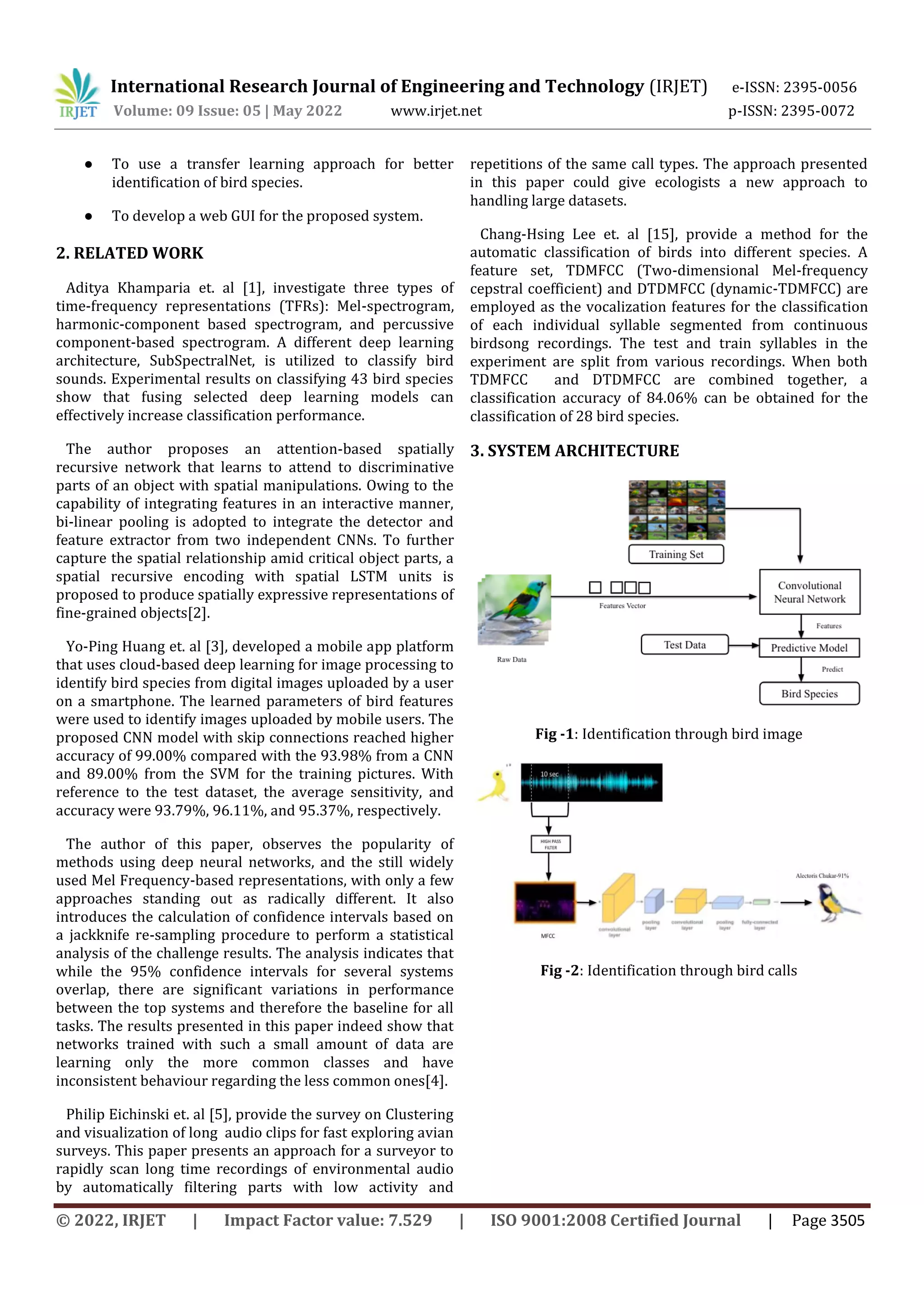 Visual and Acoustic Identification of Bird Species | PDF