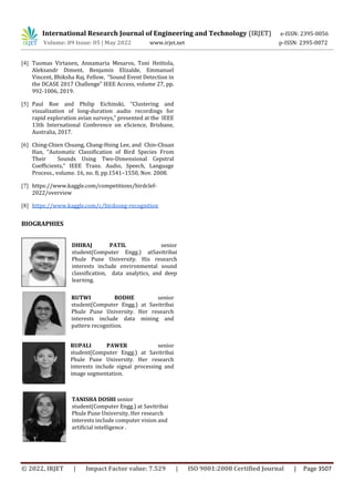 Visual and Acoustic Identification of Bird Species | PDF