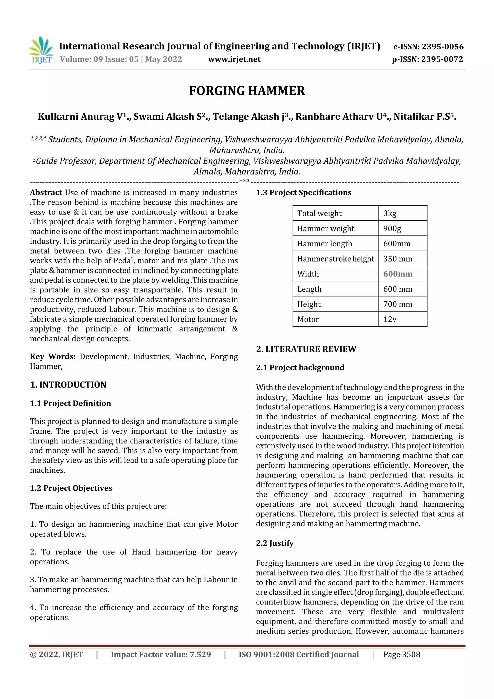 FORGING HAMMER | PDF