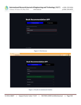 Book Recommendation System Using Deep Learning (GPT3) | PDF