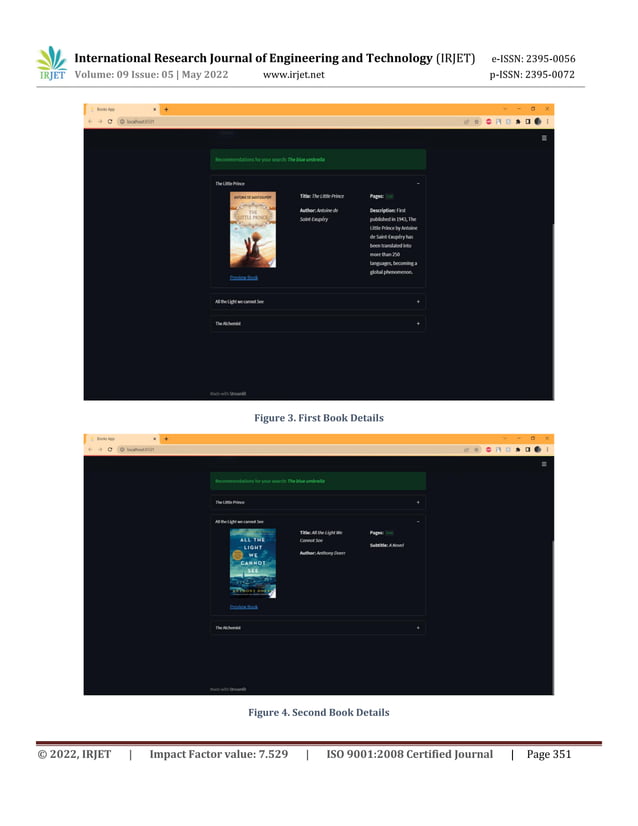 Book Recommendation System Using Deep Learning (GPT3) | PDF