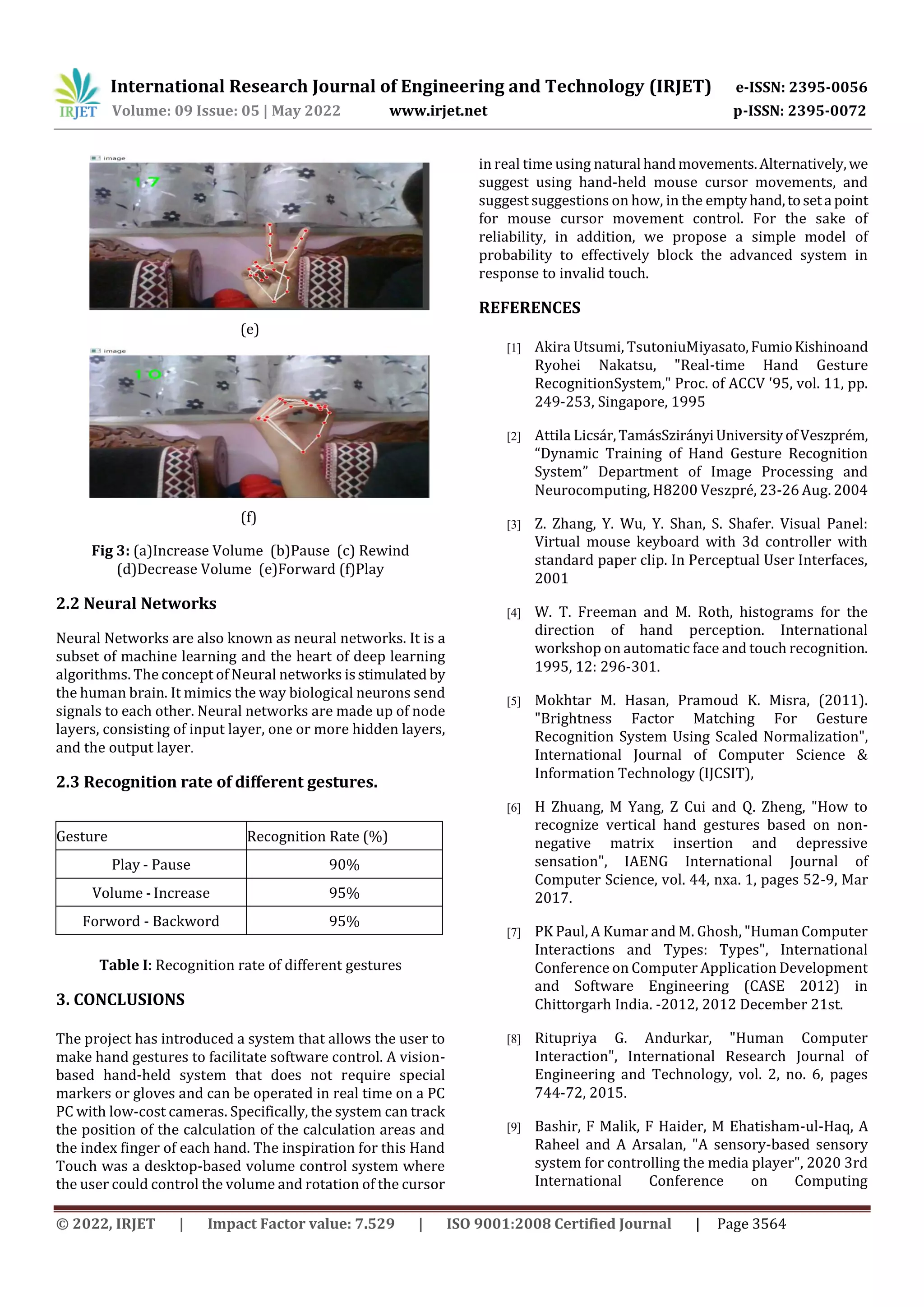 Media Control Using Hand Gesture Moments | PDF