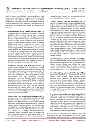REVIEW OF PROGRESSIVE COLLAPSE ANALYSIS OF REINFORCED CONCRETE STRUCTURES WITH FLAT SLAB ...