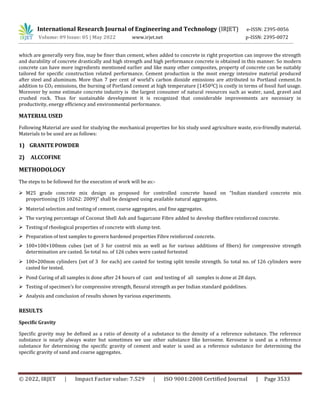 EXPERIMENTAL STUDY ON THE BEHAVIOR OFCONCRETE BY REPLACEMENT OF FINE AGGREGATE WITH GRANITE ...