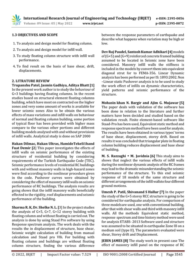 A Review on Investigation of Effect of Floating Column and Infill Wall ...