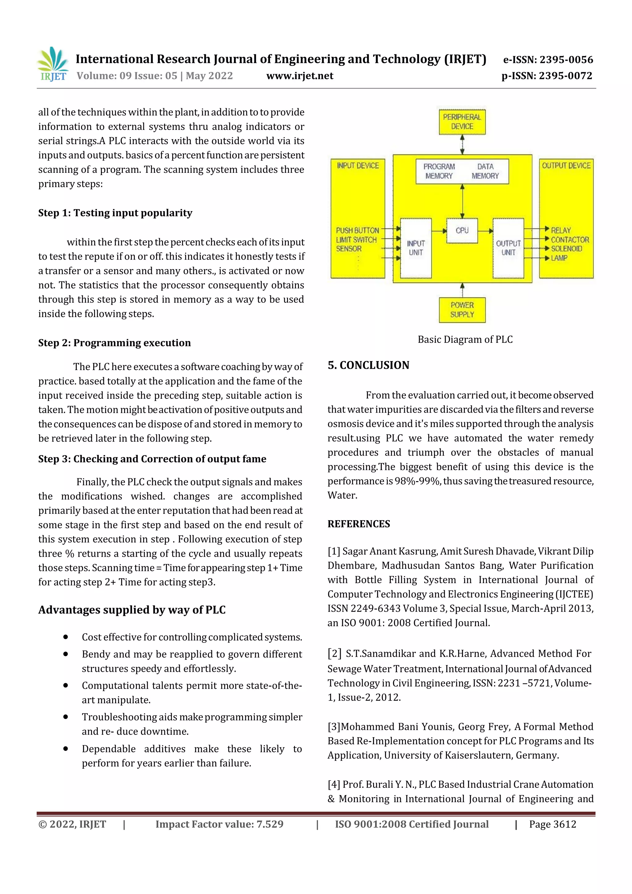 AUTOMATION OF WATER TREATMENT PLANT USING PLC | PDF