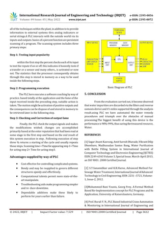 AUTOMATION OF WATER TREATMENT PLANT USING PLC | PDF