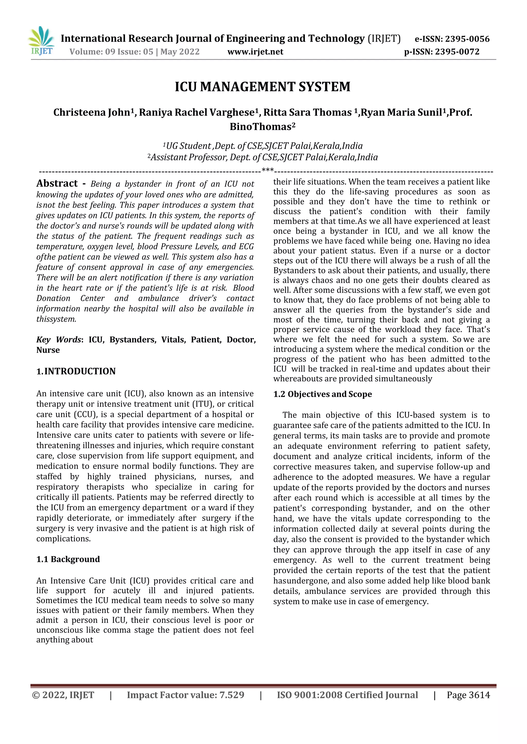 ICU MANAGEMENT SYSTEM | PDF