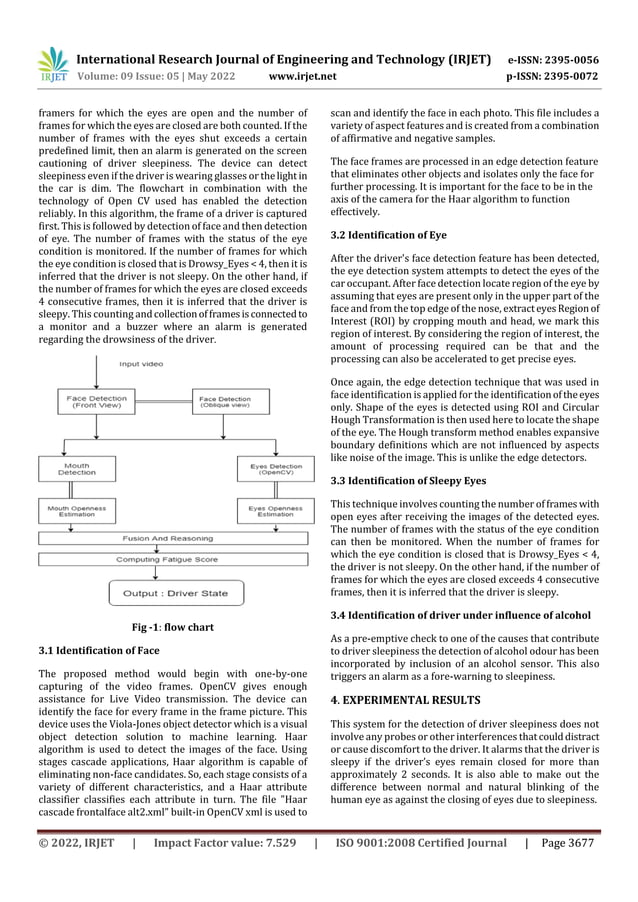Driver Drowsiness Detection System Using Image Processing | PDF