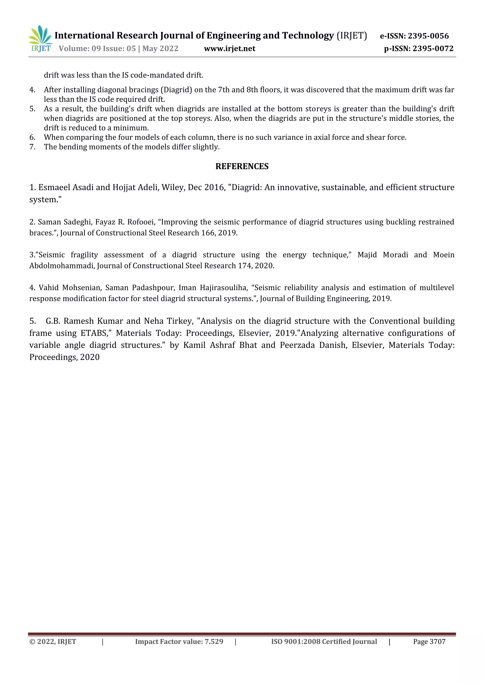 “Analysis of Multi Storied Diagrid Structure using ETABS Software” | PDF