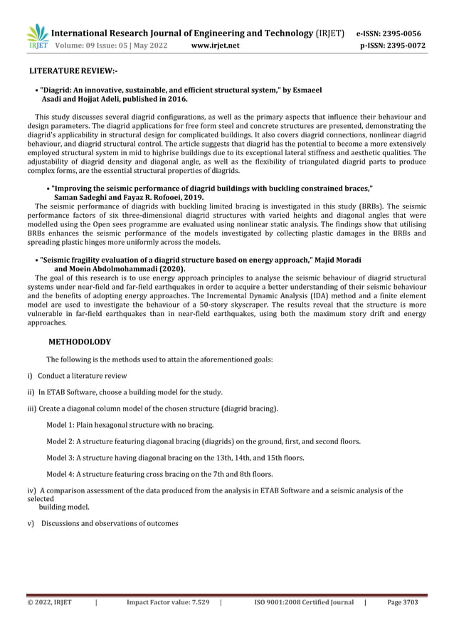 “Analysis of Multi Storied Diagrid Structure using ETABS Software” | PDF