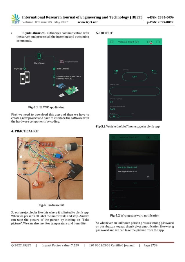VEHICLE ANTI THEFT DETECTION AND PROTECTION WITH IMAGE CAPTURE USING IOT | PDF | Consumer ...