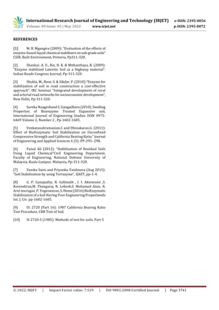 Stabilization of soil as highway material using Terrazyme as Bio ...