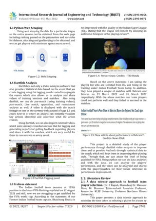 ANALYSIS OF FOOTBALL PLAYERS’ PERFORMANCE USING PYTHON AND DARTFISH | PDF