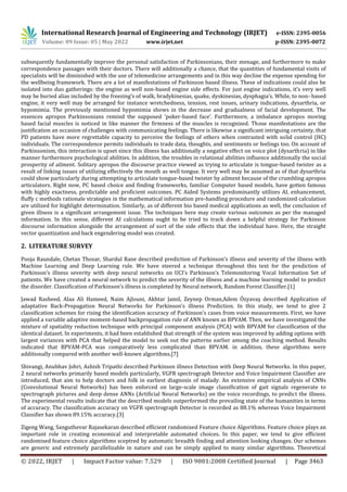 A SURVEY ON PARKINSON’S DISEASE DETECTION TECHNIQUES | PDF