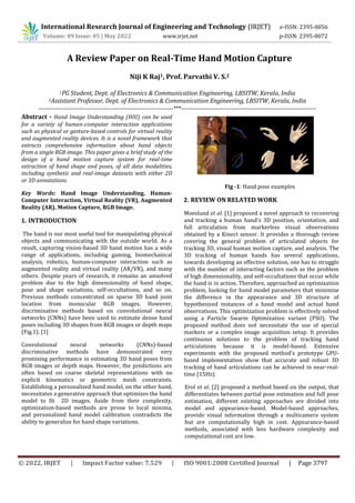 A Review Paper on Real-Time Hand Motion Capture | PDF | 3-D Graphics | Computer Software and ...