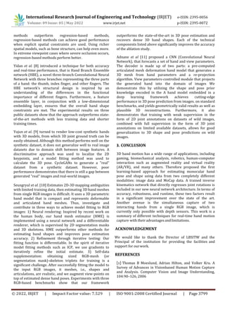 A Review Paper on Real-Time Hand Motion Capture | PDF