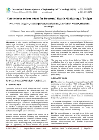 Autonomous sensor nodes for Structural Health Monitoring of bridges | PDF | Internet of Things ...