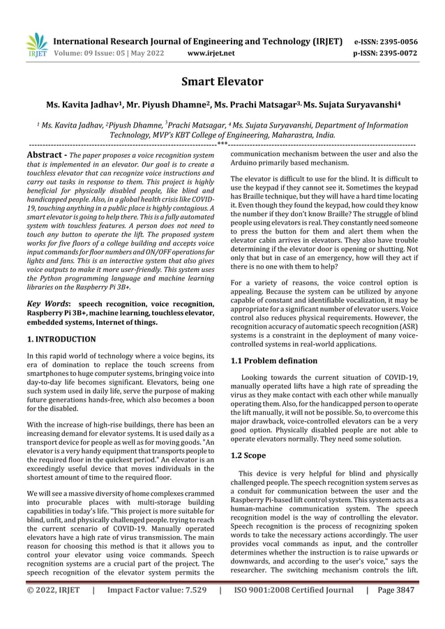 Smart Elevator | PDF