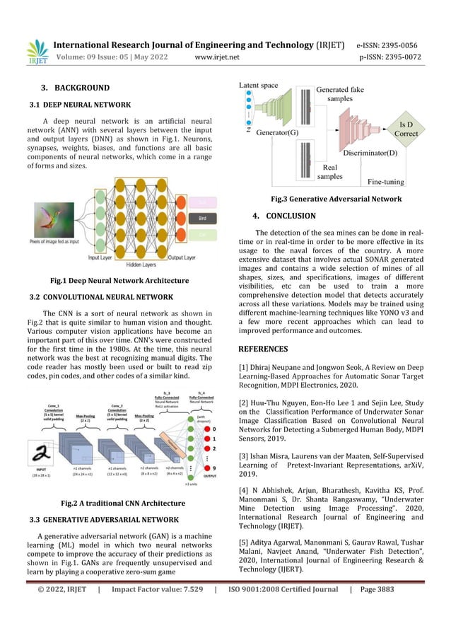 DETECTION AND EXTRACTION OF SEA MINE FEATURES USING CNN ARCHITECTURE | PDF