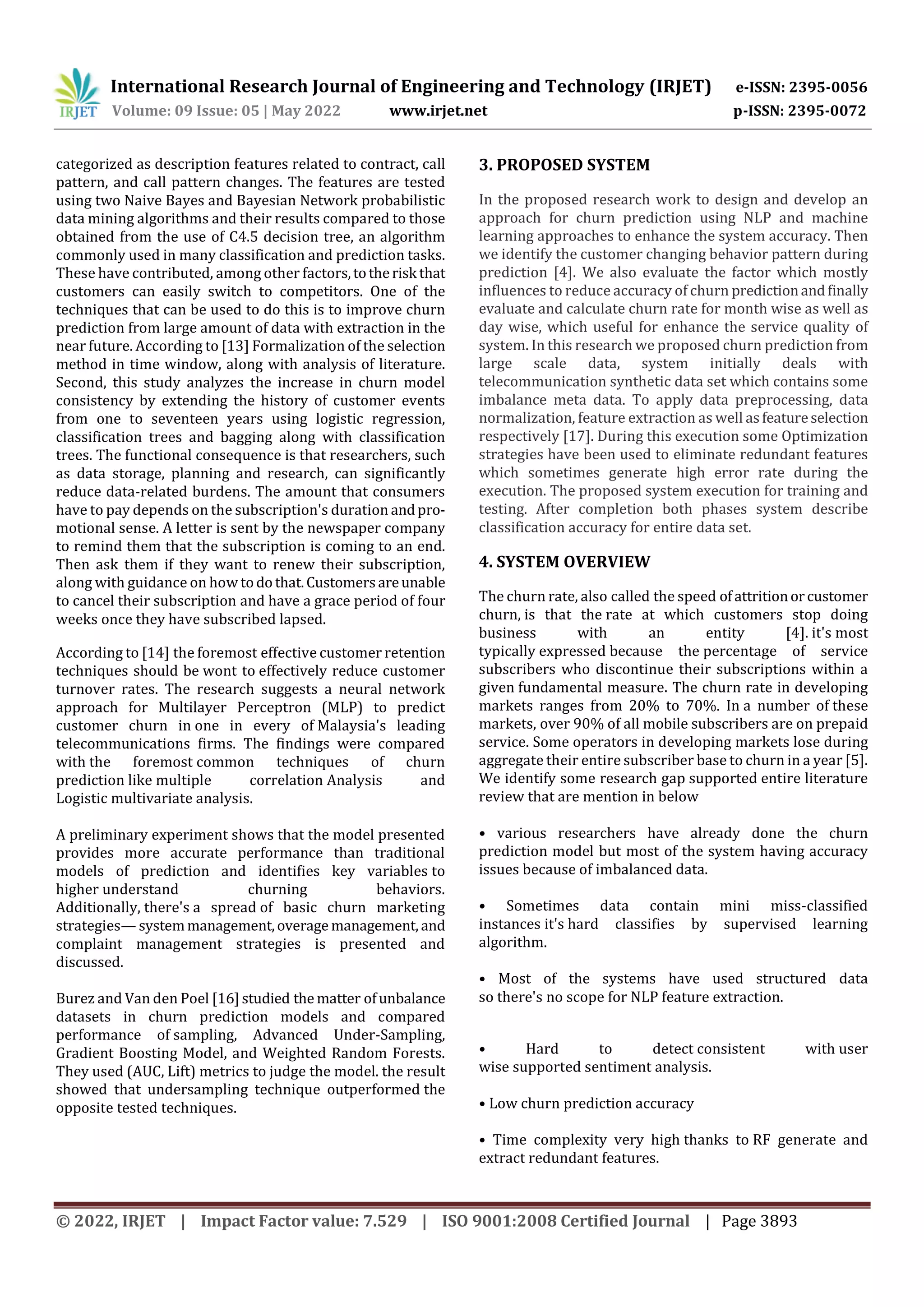 Evalution Of Churn Predicting Process Using Customer Behaviour Pattern Pdf 